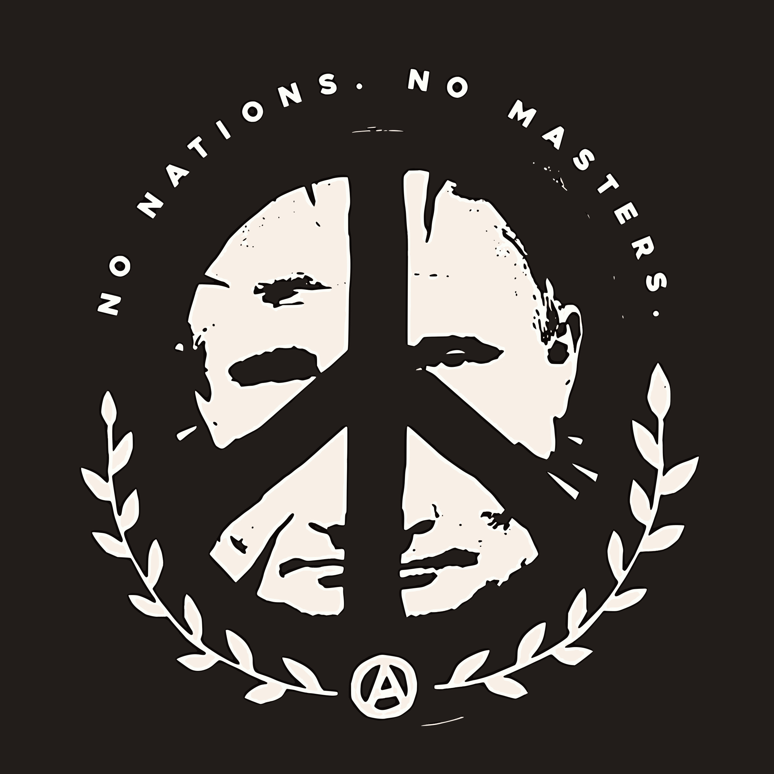 No nations, no masters | Anarchist Sticker Archive