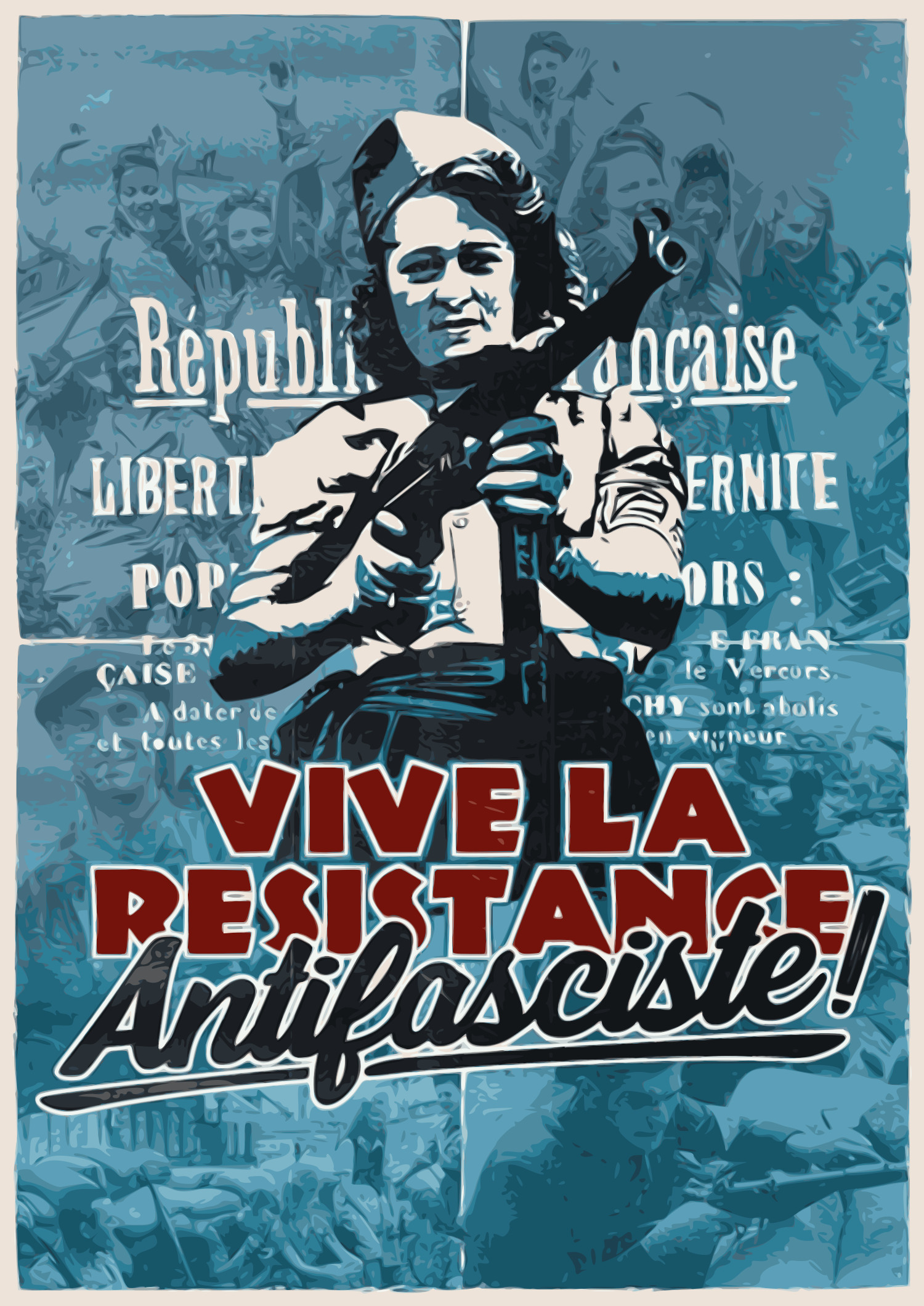 Vive la resistance antifasciste | Anarchist Sticker Archive