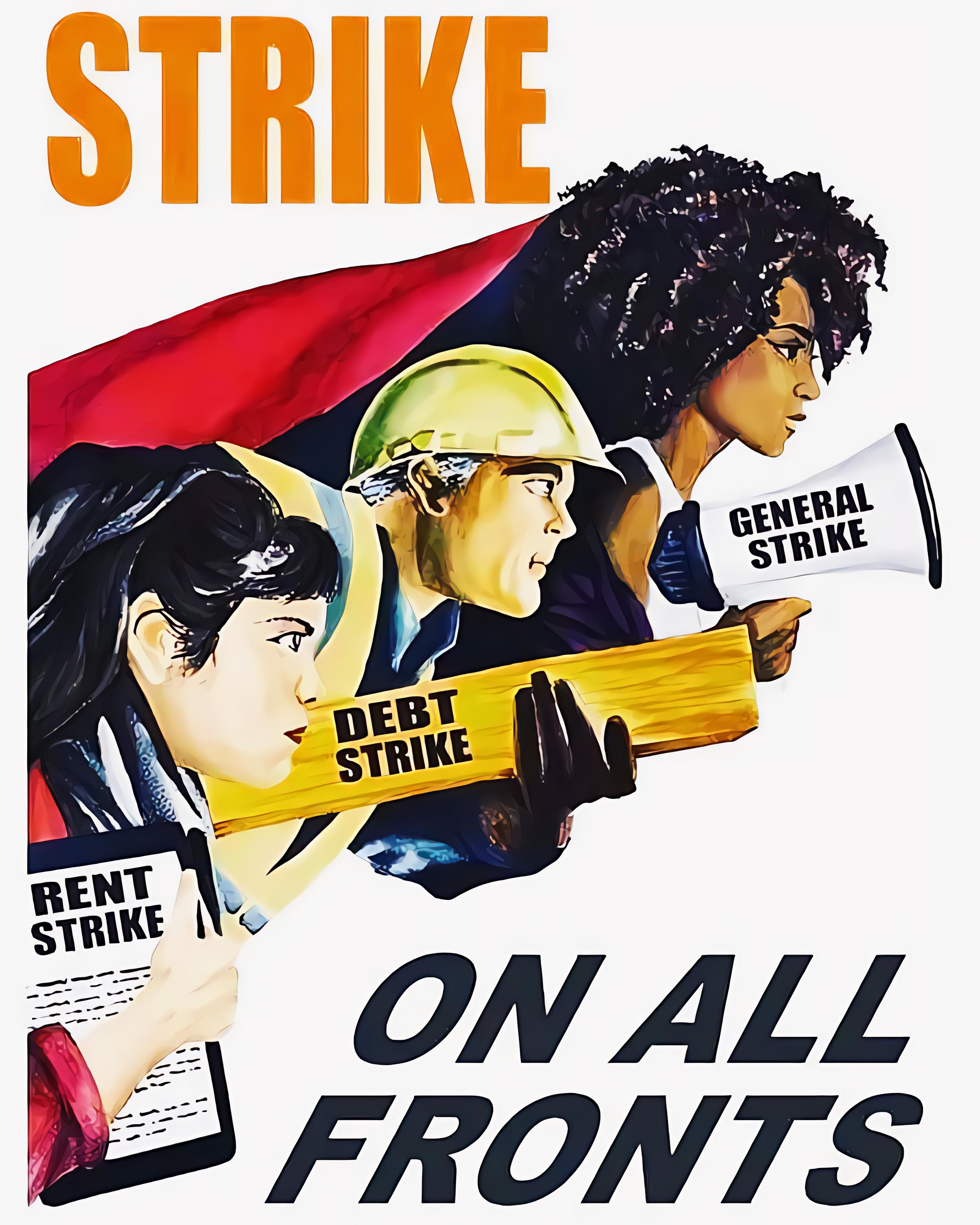 Strike on all fronts | Anarchist Sticker Archive